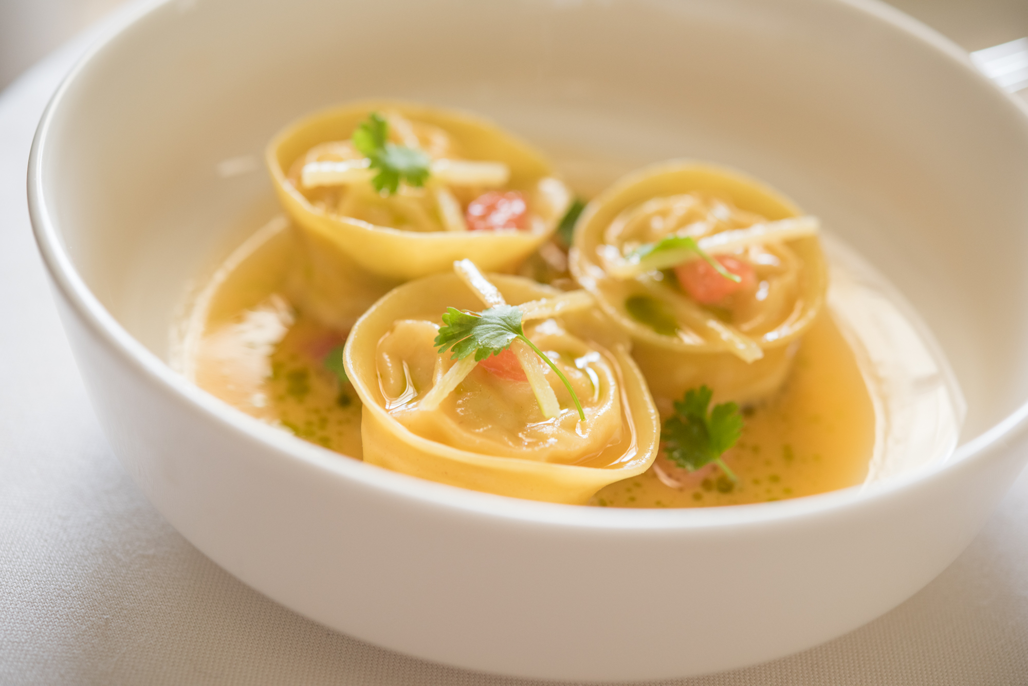 The Crab ravioli with lemongrass and ginger sauce | Michael Caines ...